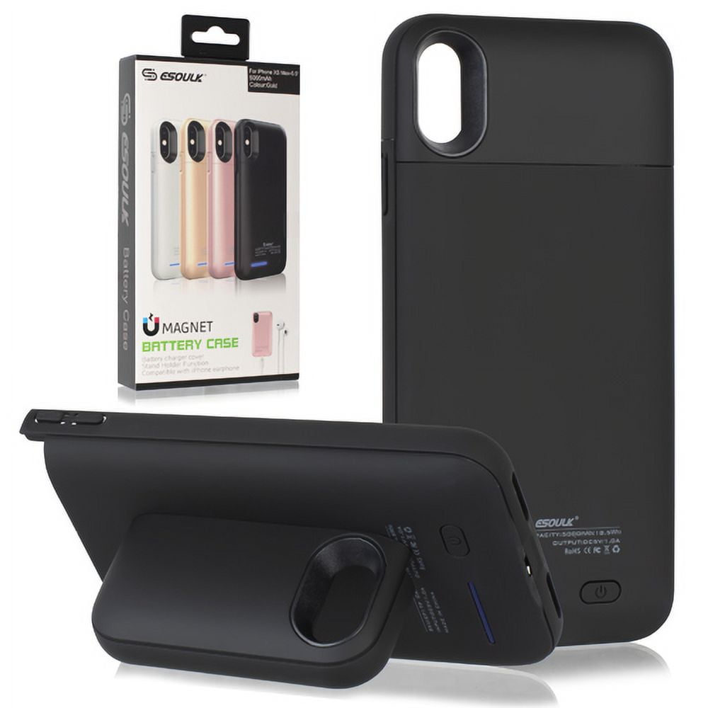 Esoulk Magnet Power Case for iPhone XR - 4000mAh Work w/Headset -Black ...