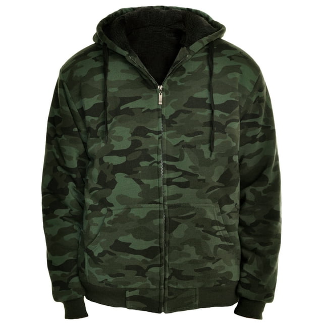 Espada Menswear Full-Zip Camo Sherpa-Lined Hoodie Jacket (1-Pack ...