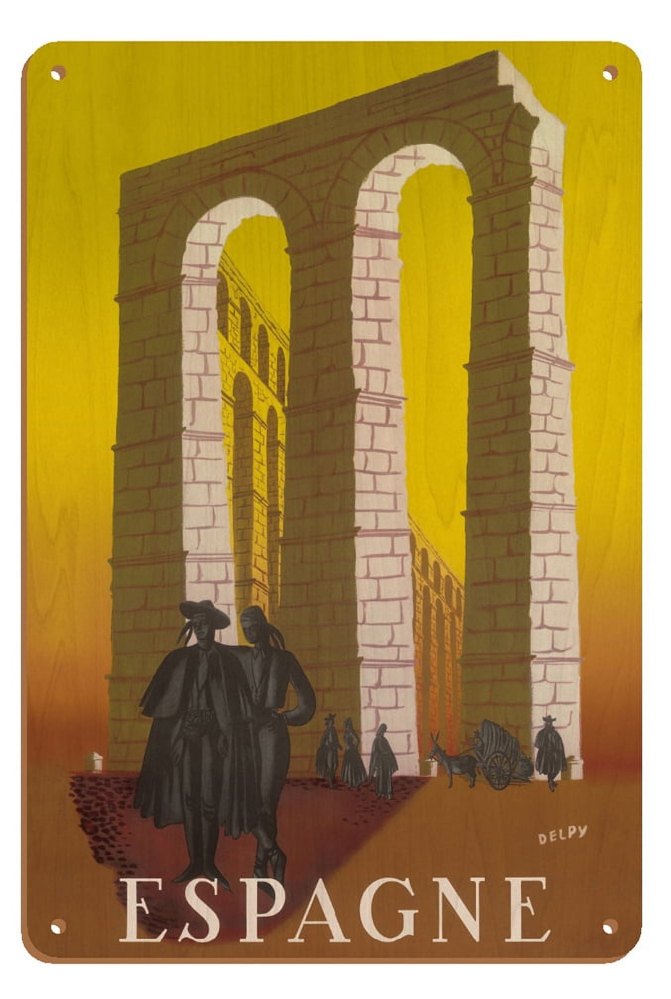 Espagne (Spain) - Aqueduct of Segovia - Vintage Travel Poster by ...