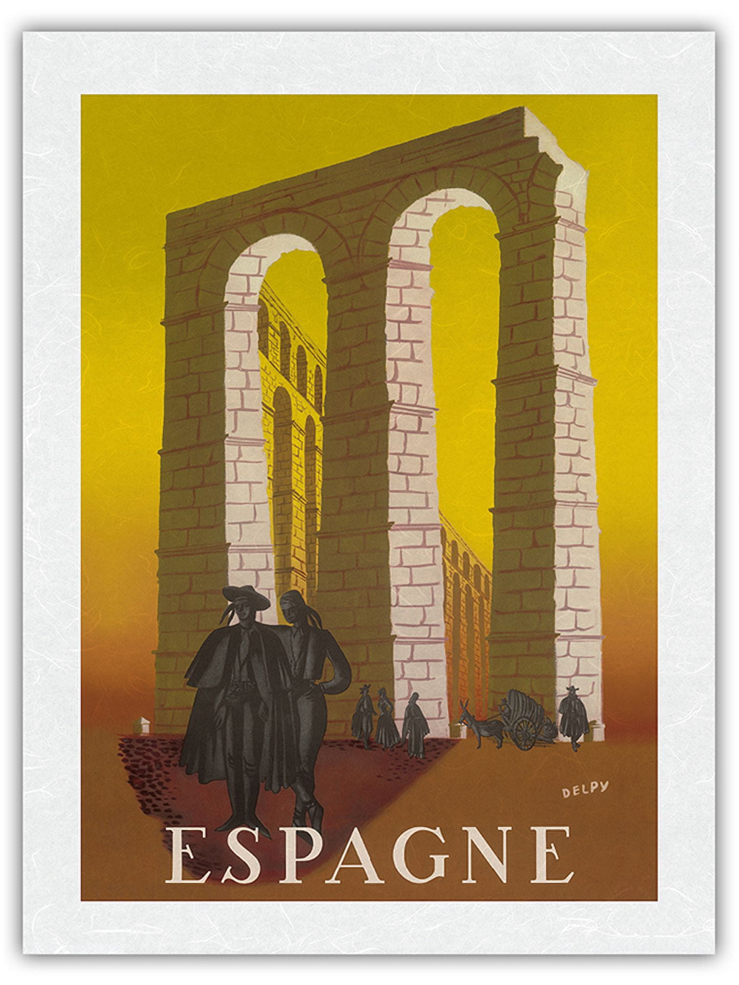 Espagne (Spain) - Aqueduct of Segovia - Vintage Travel Poster by ...
