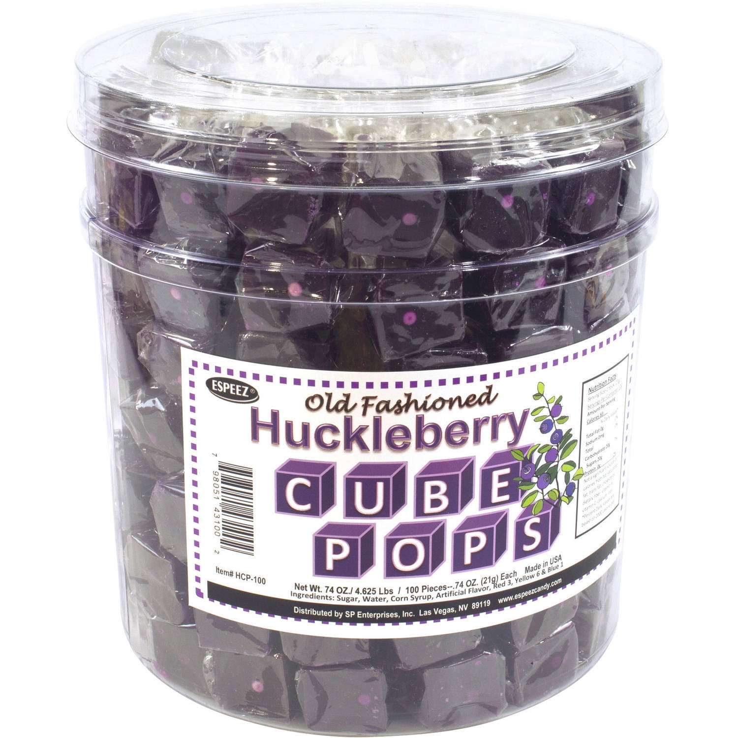 Espeez Old Fashioned Huckleberry Cube Pops, 100 count, 74 oz - Walmart.com