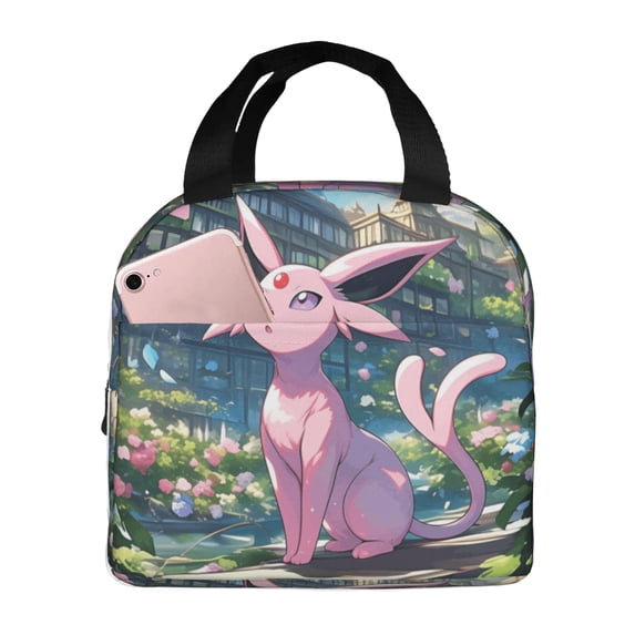 Espeon Lunch Bag Portable Tote Bag Insulated Lunch Box Picnic Beach ...
