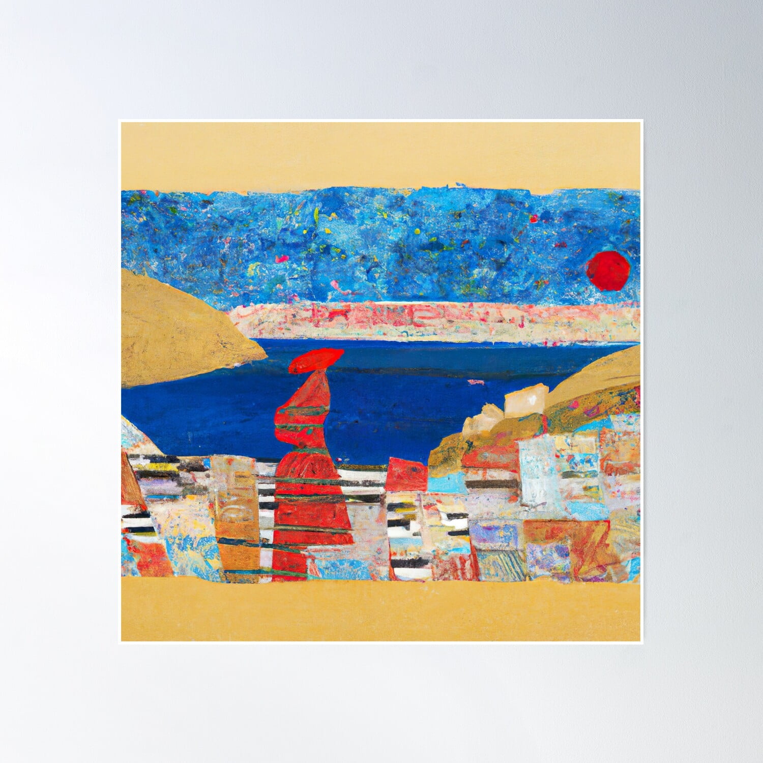 Esplanade 016 - Coastal Life Abstract Expressionist Art - Warm Tones ...