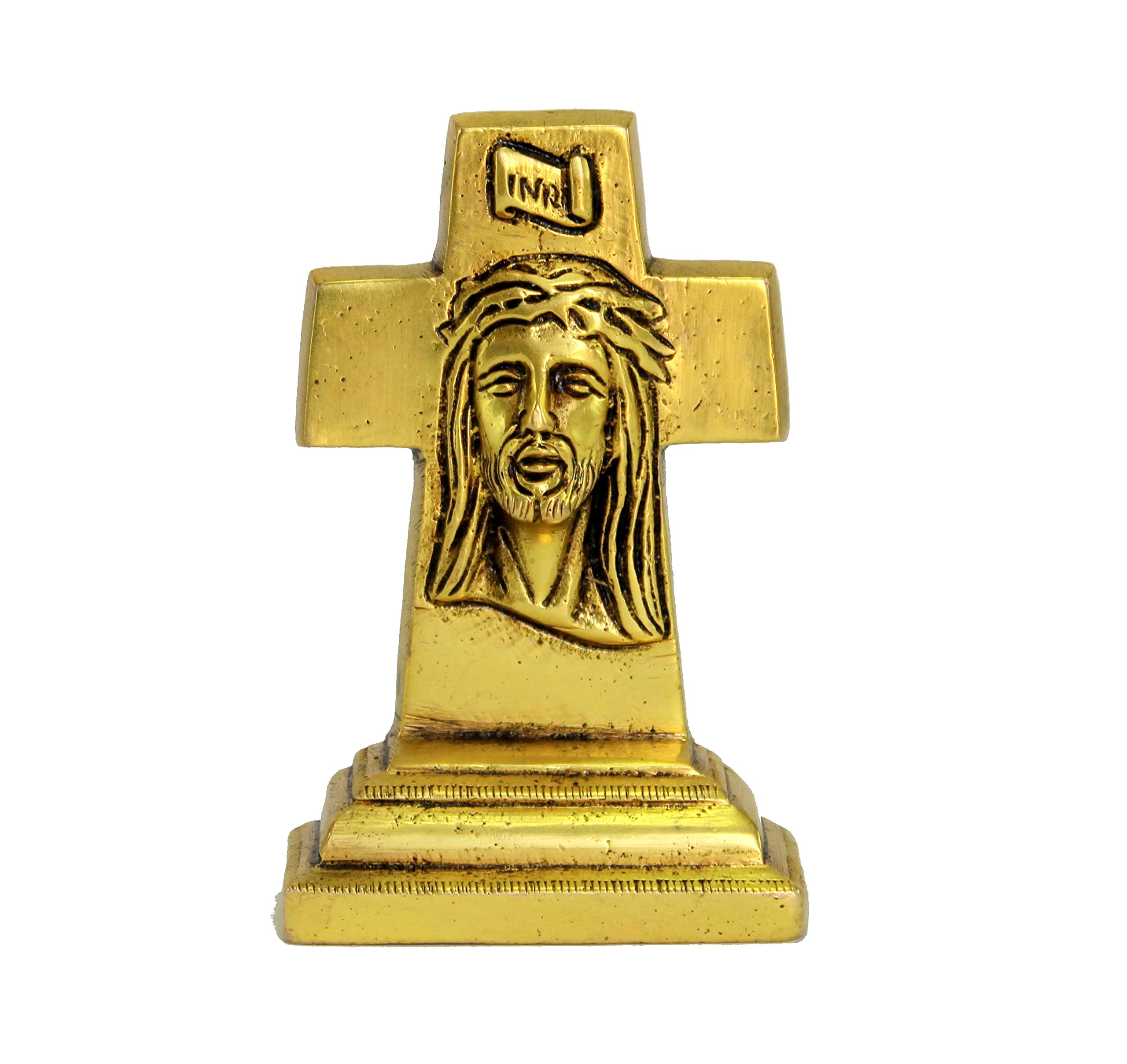 Esplanade Brass Jesus Christ Cross - 4.25 Inches | Spiritual Idols ...