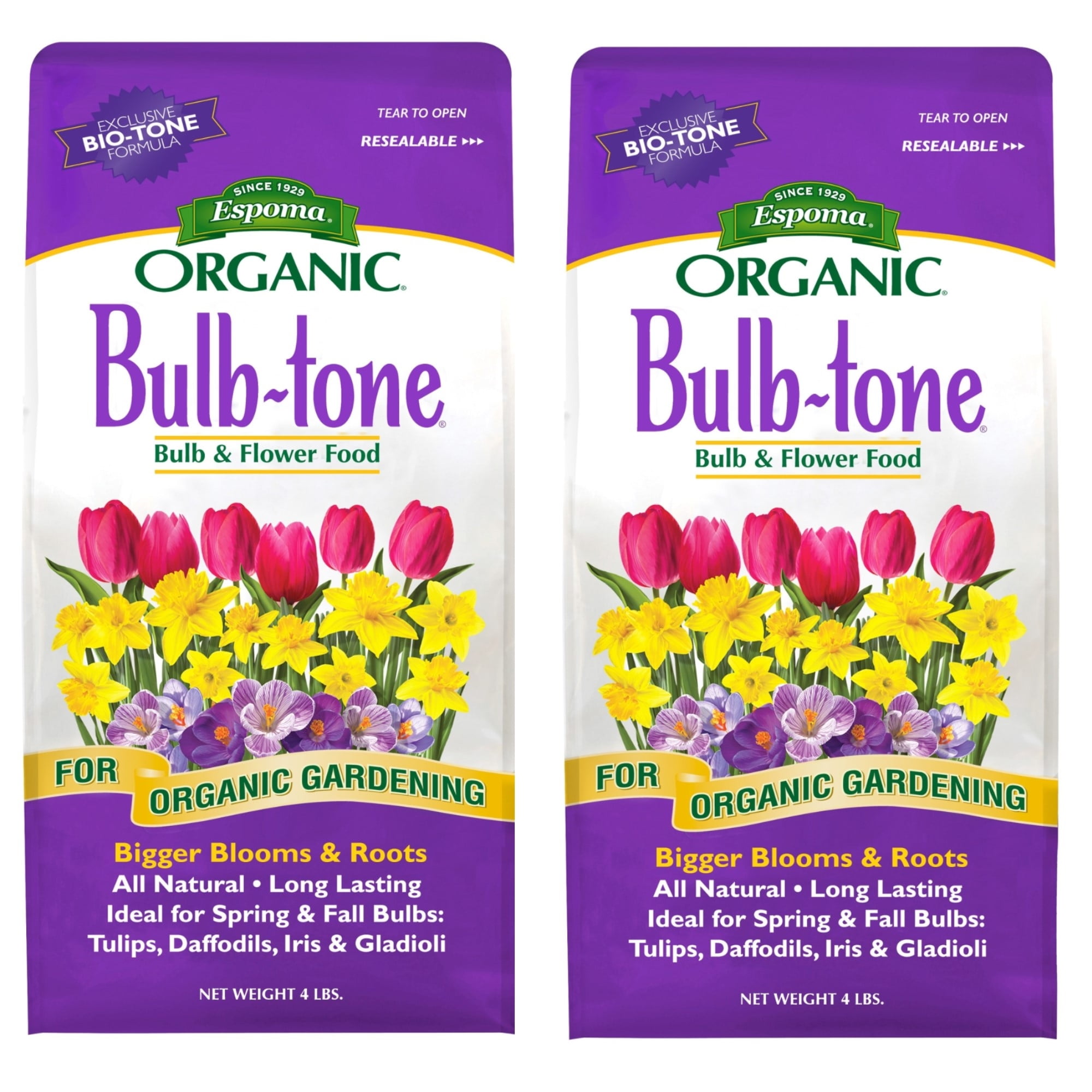 Espoma Organic Bulb-tone 3-5-3 Plant Food for All Bulbs, 4lb Pack of 2 ...