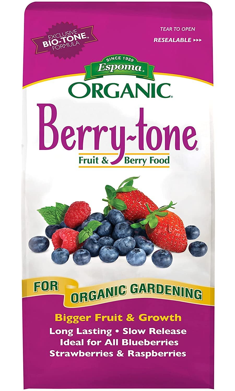 Espoma Organic Berry-Tone 4-3-4 Fertilizer for All Berries, 4 lb. Bag ...