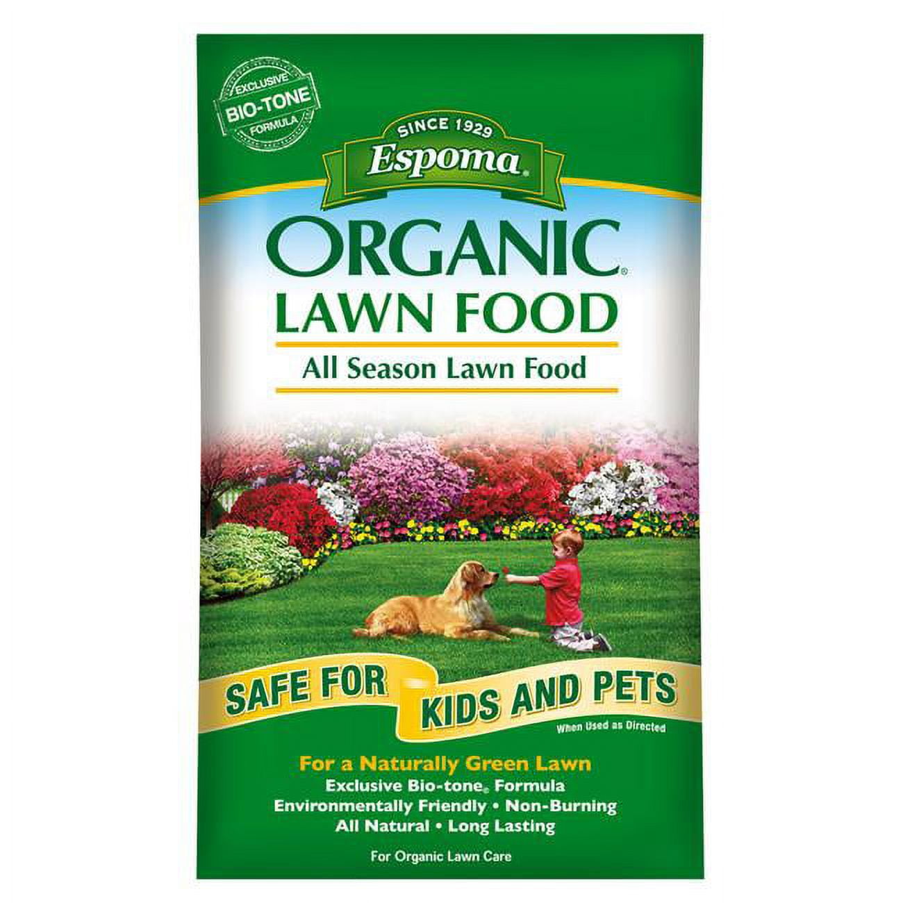 Espoma Organic Natural Lawn Food, 28 lbs, Safe for Kids, Pets, All ...