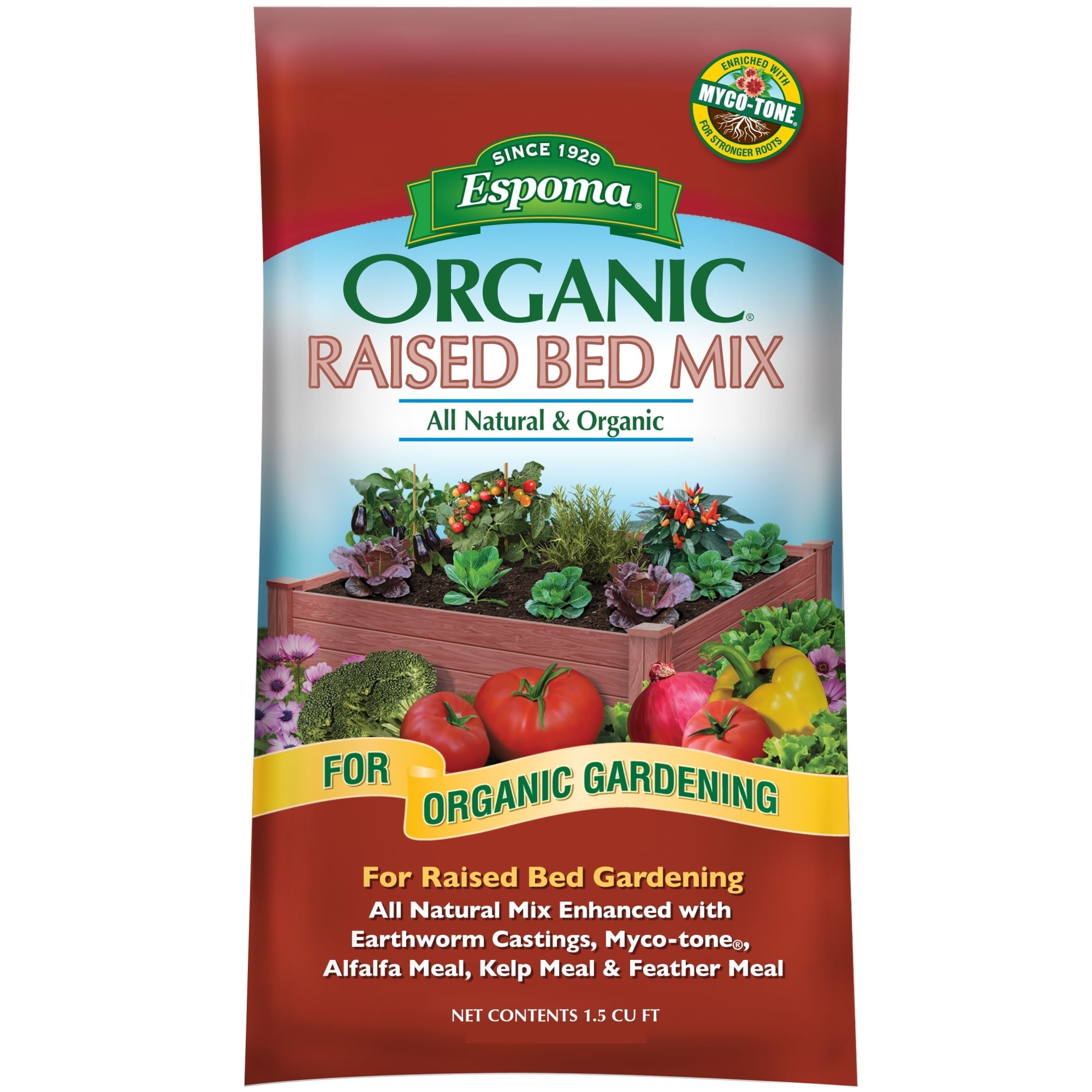 Espoma, Raised Bed Mix, 1.5 cu ft, Organic Soil for Gardens - Walmart.com