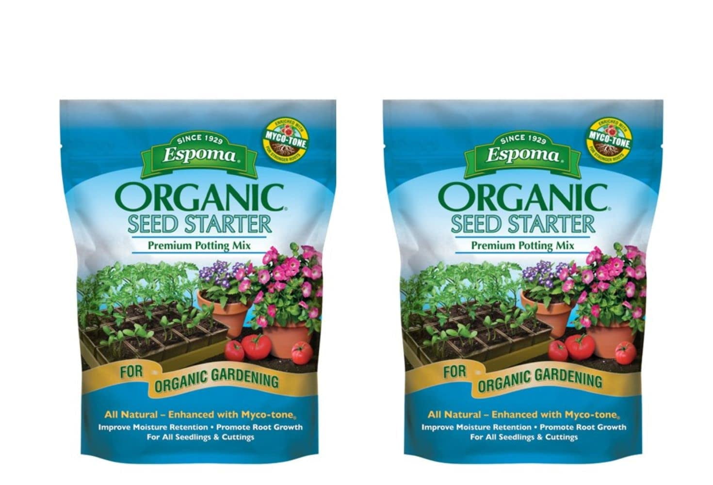 Espoma Organic Seed Starter Premium Potting ITL1 Soil Mix - All Natural & Organic Seed Starting ...