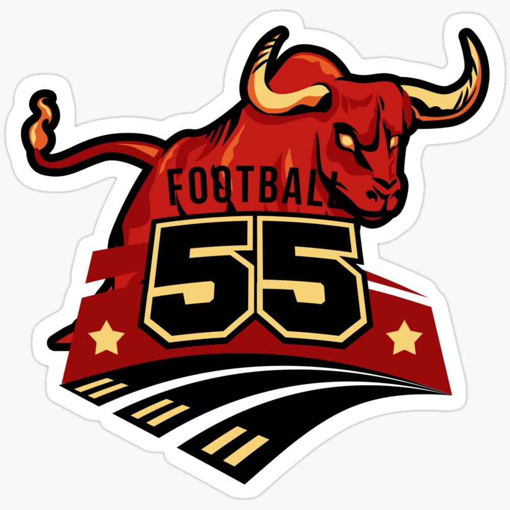Esports Animal Emblem Bull With American Football Sticker Baseball ...