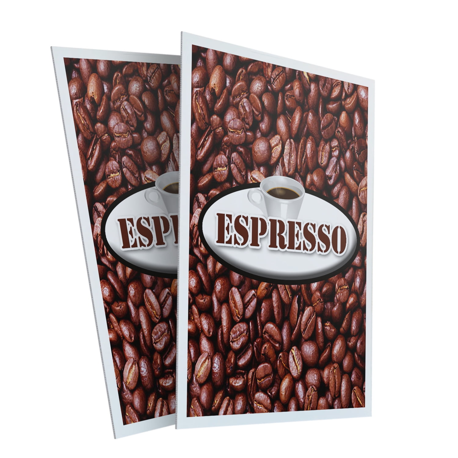 Espresso 2 Pack 24 X 36 Plastic Signs Sign Insert 4mm Corrugated