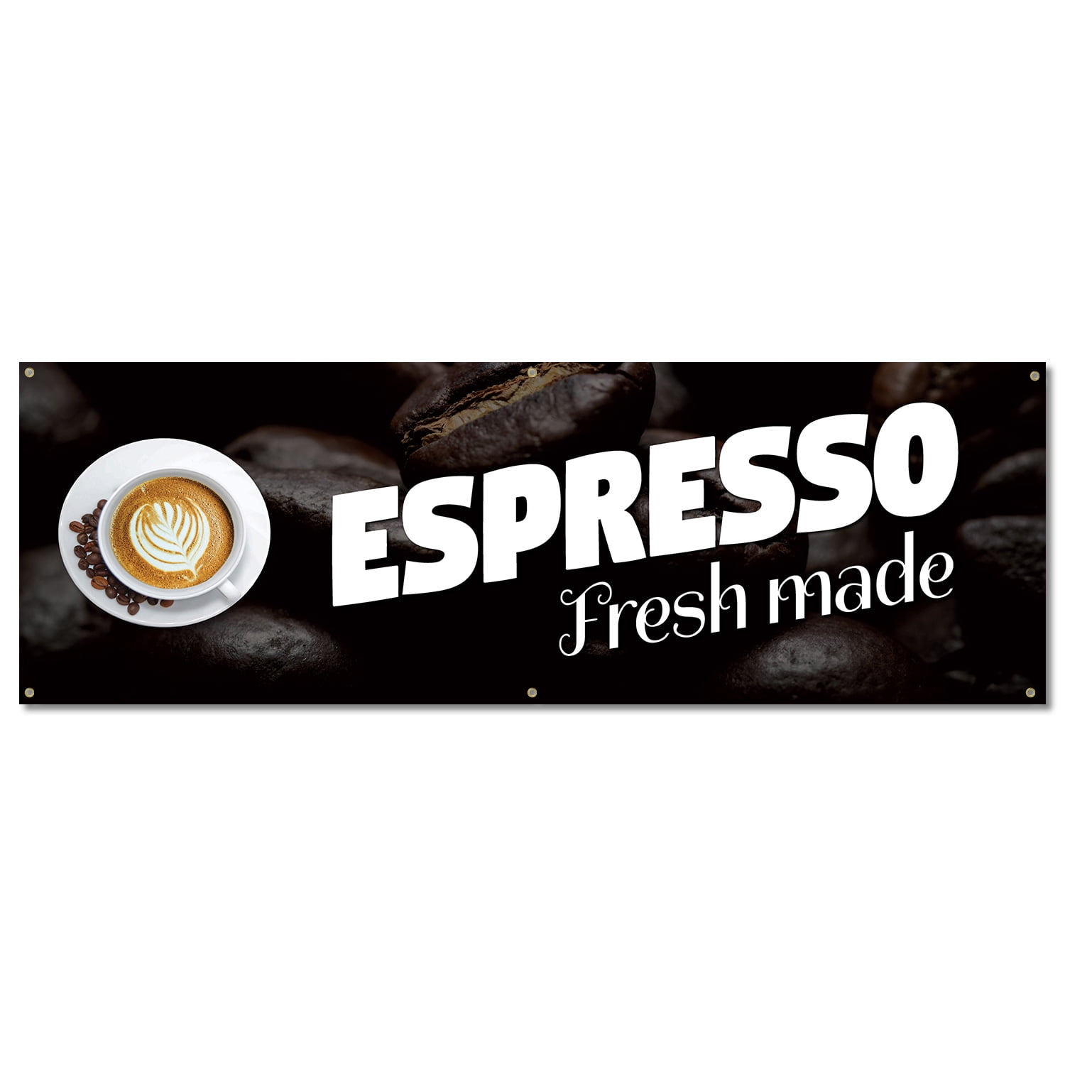 Espresso | 24" X 72" Banner | Outdoor Vinyl Sign With Grommets | Coffee ...