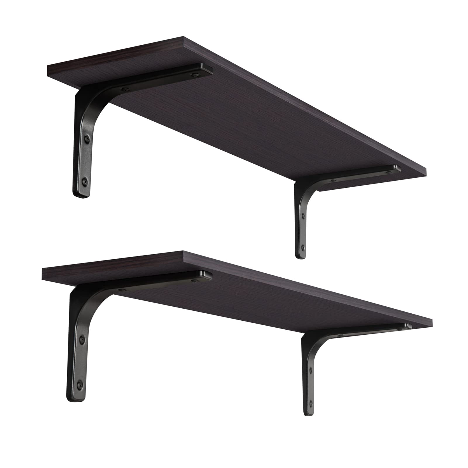 Espresso 31.5 Inch Wall Shelves Set of 2 - Walmart.com