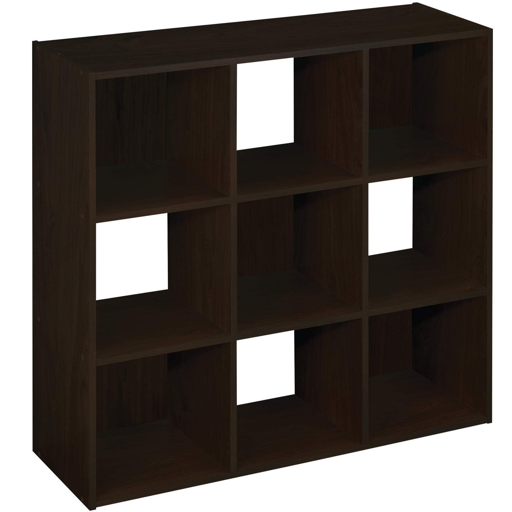 Espresso, 9 Cube Laminated Wood Stackable Open Bookcase Display Shelf ...