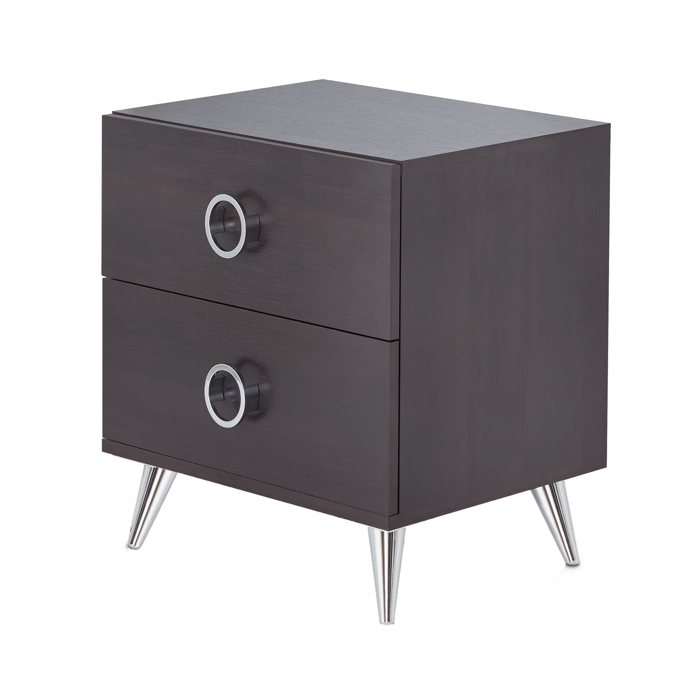 Espresso Accent Table with 2 Drawers for Small Spaces, Modern Storage ...