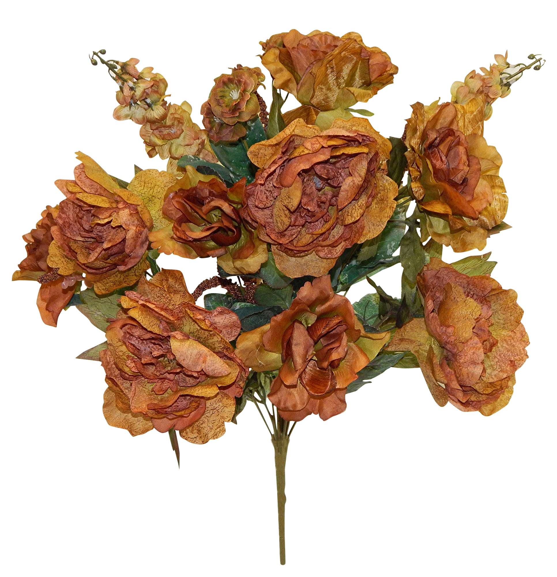Espresso Brown Rose Peony Delphinium 25in Artificial Polysilk Faux ...