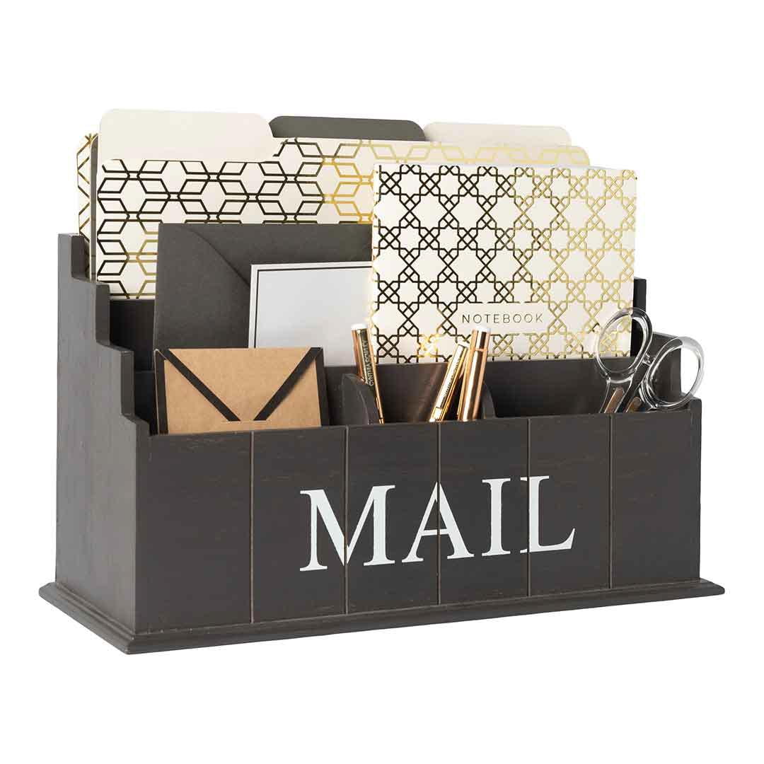 Espresso Brown Wooden Mail Organizer - 3 Tier - Walmart.com