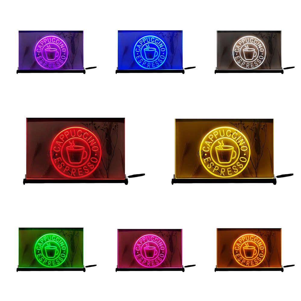 Espresso Cappuccino Coffee Cup Vintage LED Neon Sign-Posters,3DCarving ...