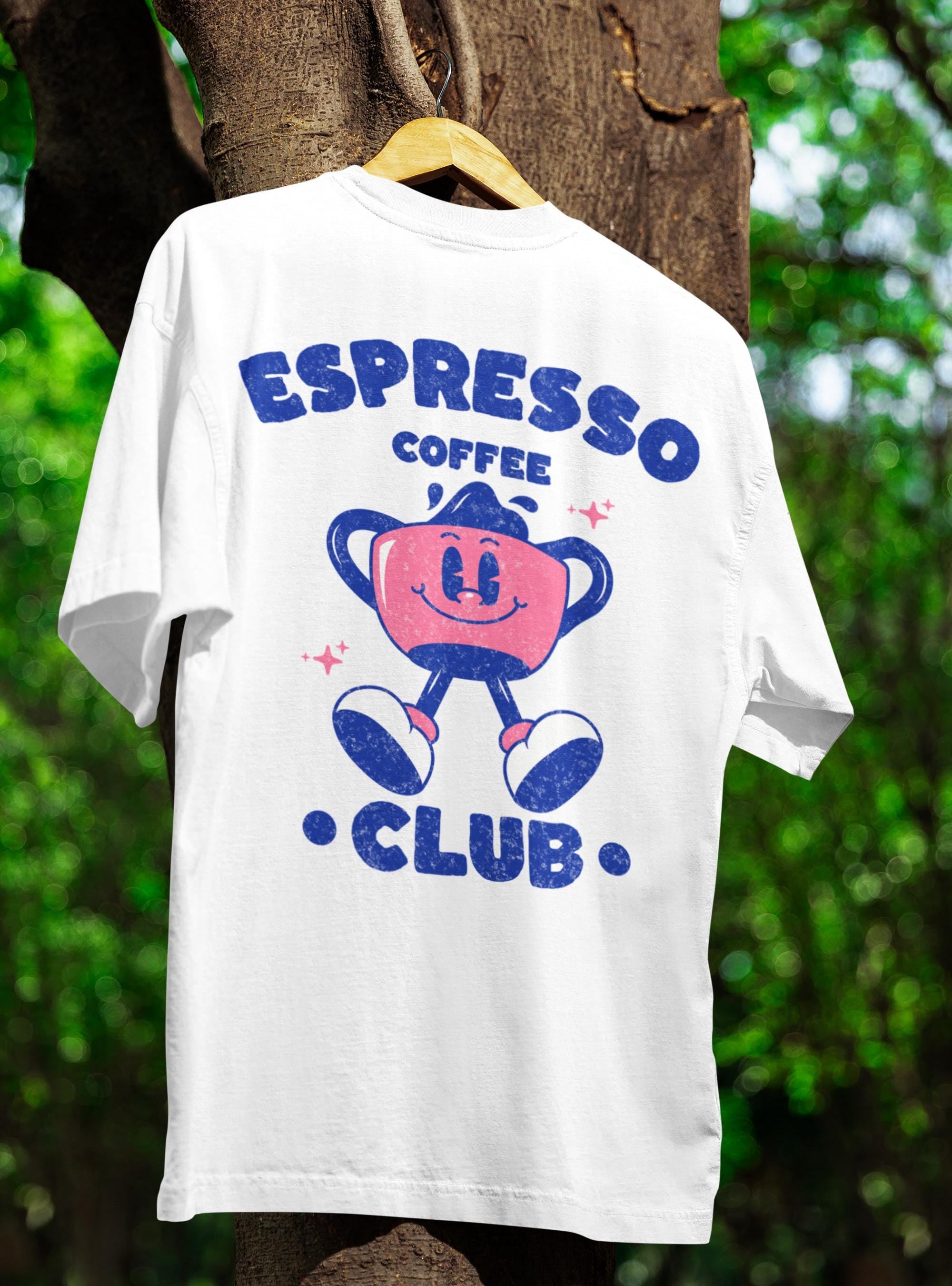Espresso Coffee Club Graphic Tee Aesthetic Boho Vintage Oversized T ...