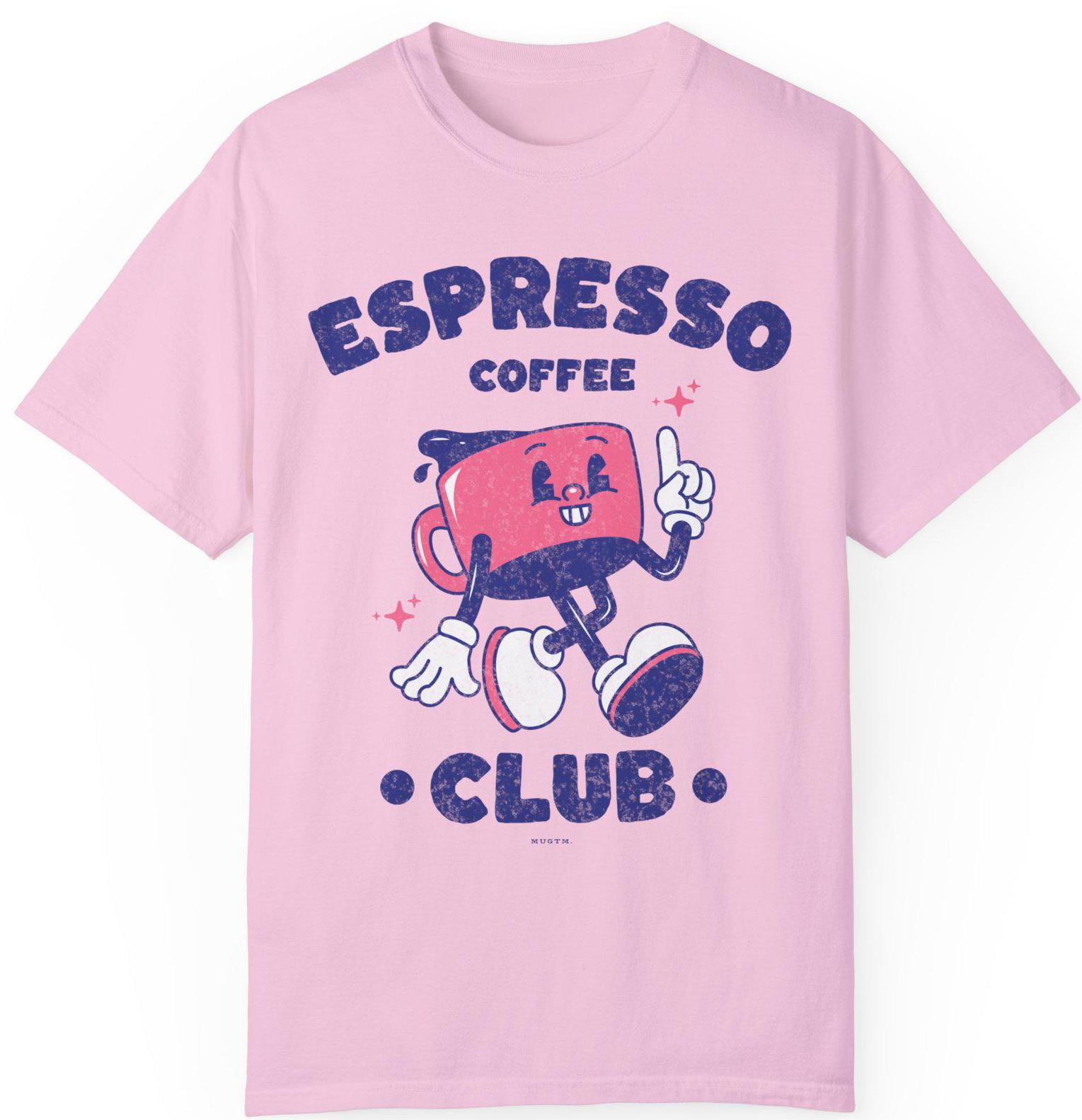Espresso Coffee Club T-Shirt - Retro Cartoon Coffee Graphic Tee ...