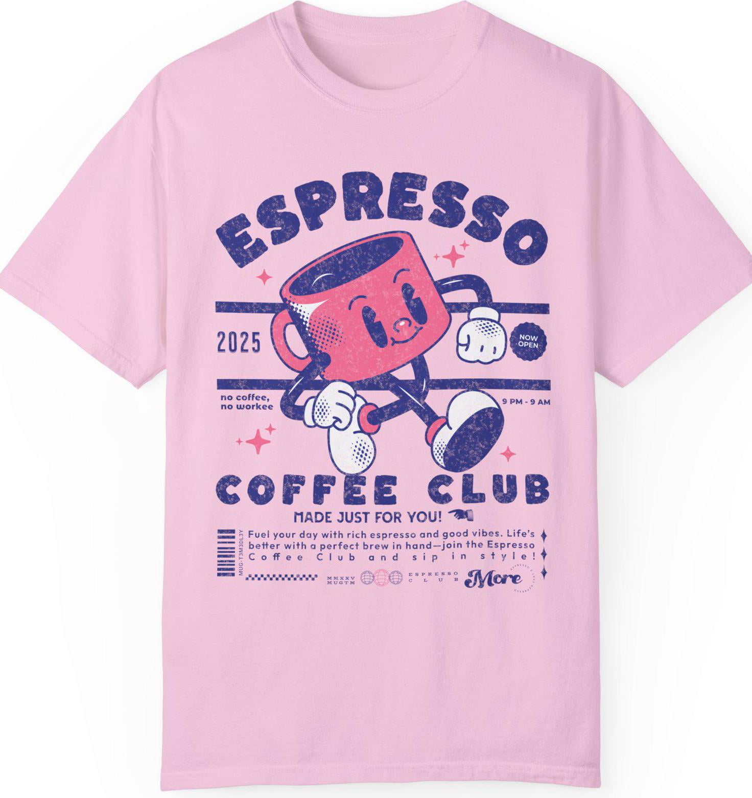 Espresso Coffee Club T-Shirt - Retro Coffee Graphic Tee, Aesthetic Gift ...
