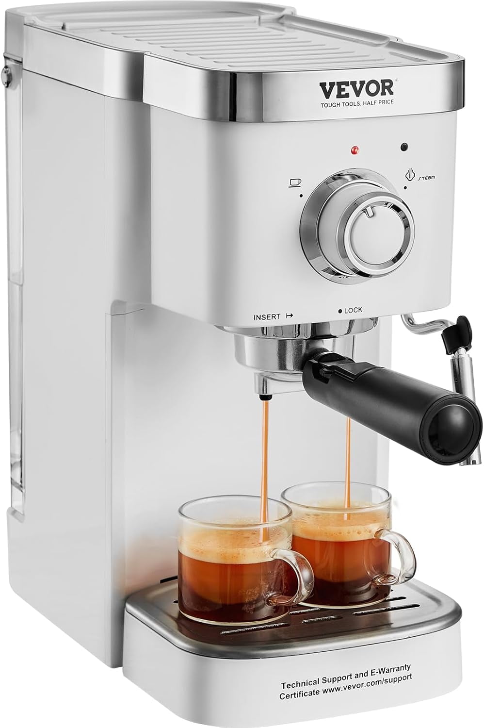 Espresso Coffee Machine, 15Bar Semi-Automatic Espresso Maker with Milk ...