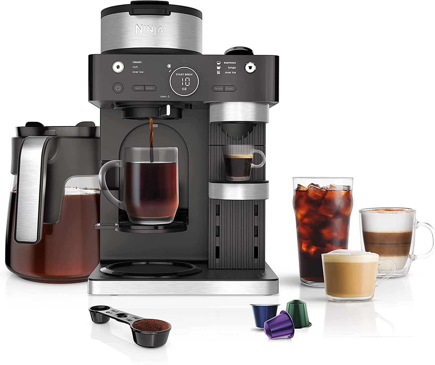 Espresso & Coffee Maker Barista System, 3 Brew Styles, Single-Serve ...