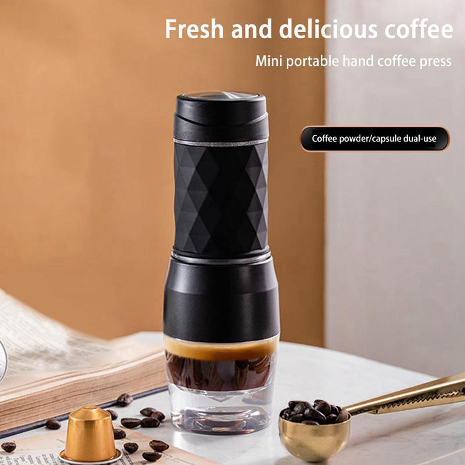 Espresso Coffee Maker Hand Capsule Ground Coffee Brewer Portable Coffee ...