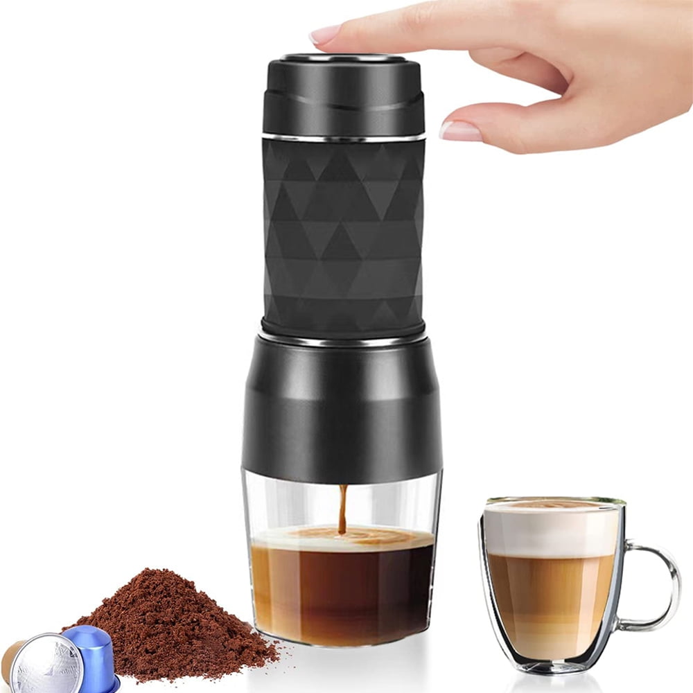 Espresso Coffee Maker Hand Press Capsule Ground Coffee Brewer Portable ...