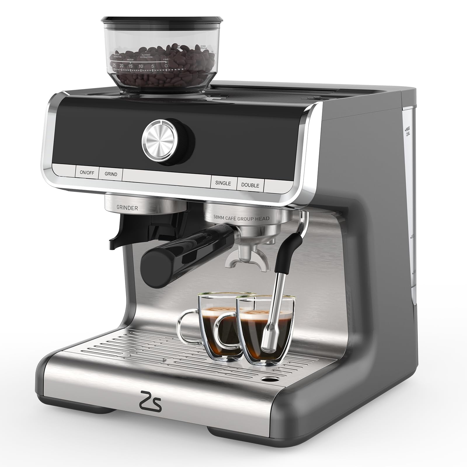 Espresso Coffee Maker With Grinder, Semi-Automatic Espresso Machine ...