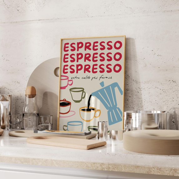 Espresso Coffee Print Italian Coffee Art Print Italian Kitchen Decor ...