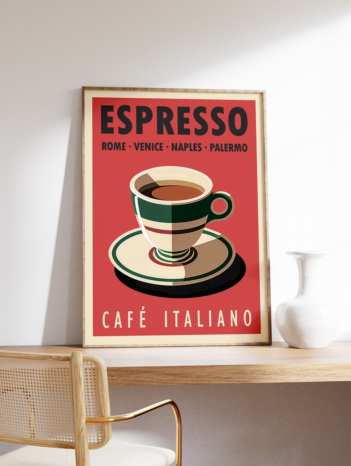 Espresso Coffee Print, Italian Coffee Illustration Poster, Kitchen ...