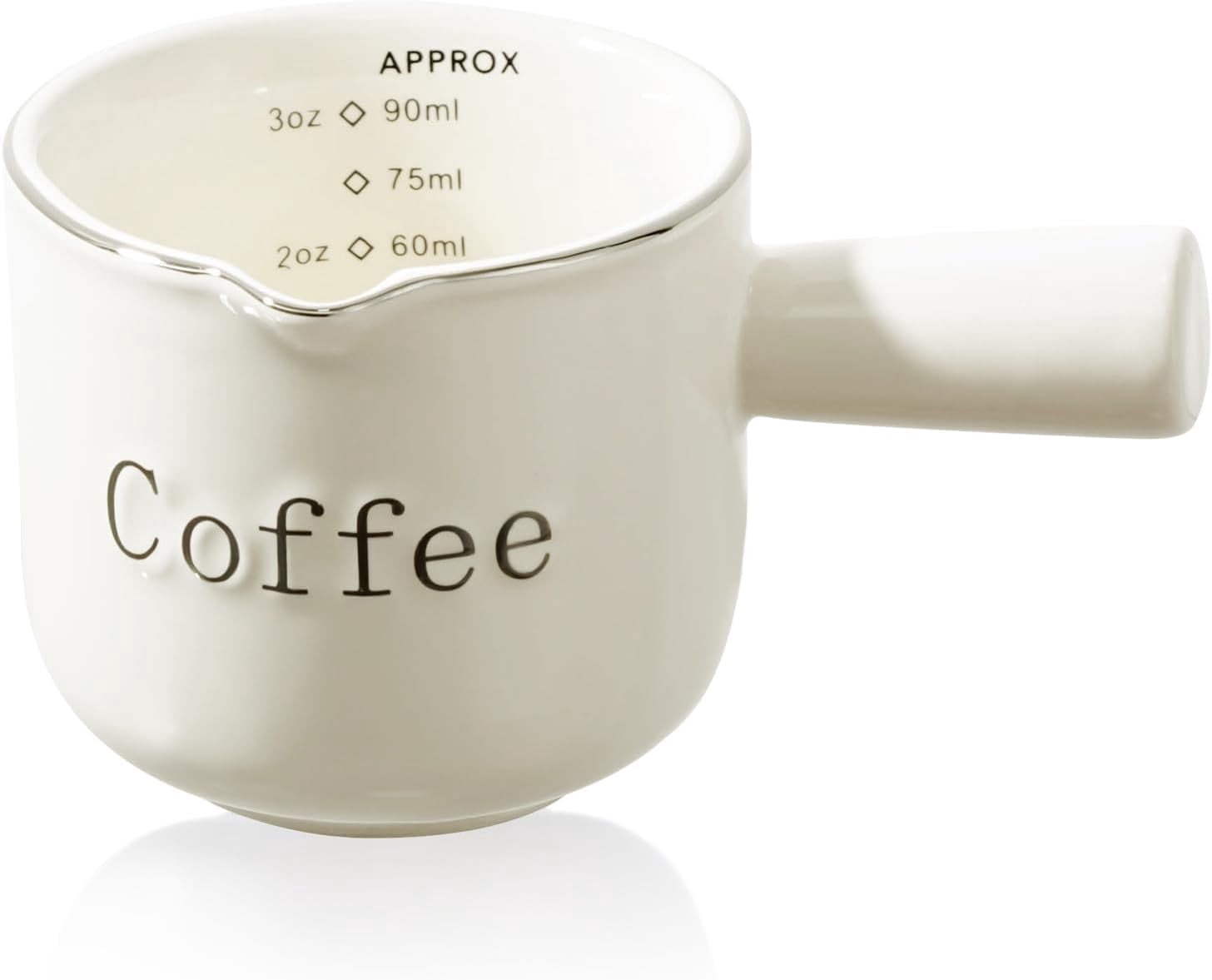 Espresso Cups Ceramic with Handle, Measuring Cup with Dual Scale ...