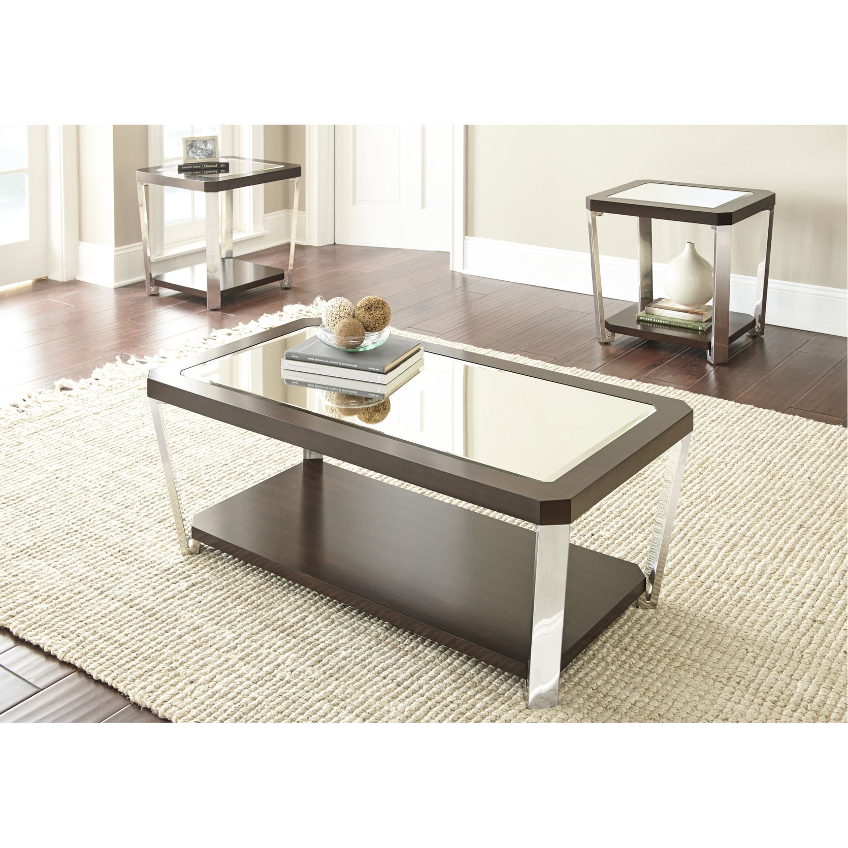 Espresso Finish & Canted Legs Design / Unique Cocktail Table for ...