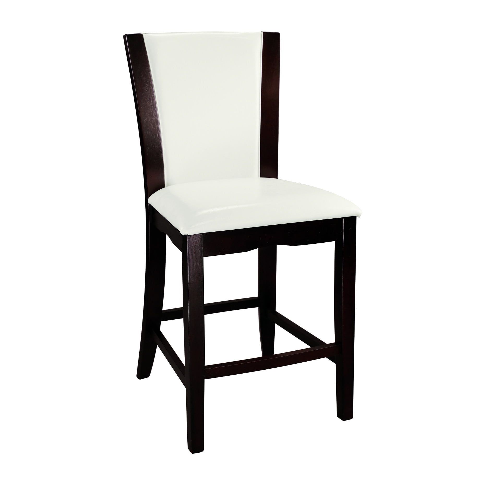 Espresso Finish Chairs + White Faux Leather" - "Dining Room Setup ...