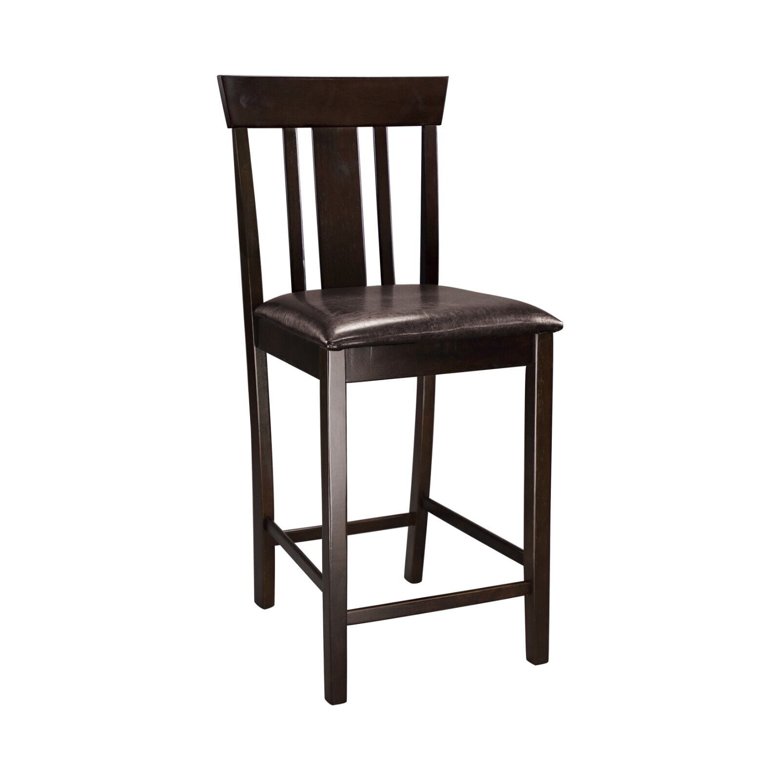Espresso Finish Wood Counter Height Chairs Set of 2pc Contemporary ...