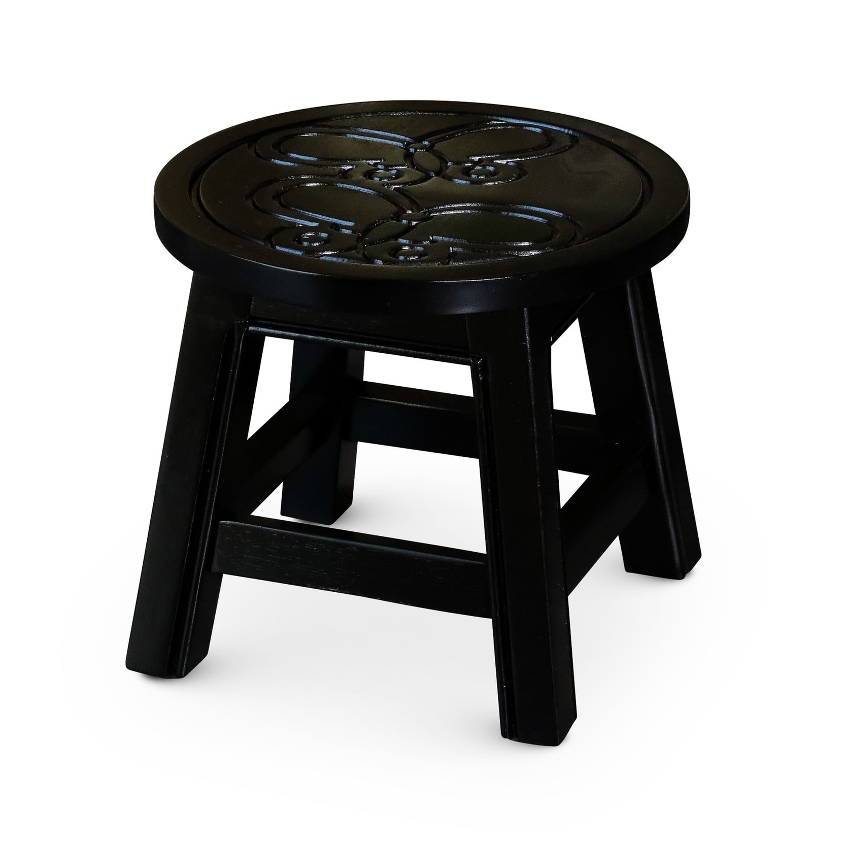 Espresso Finished Stool with Queen Bee Carving / Decorative and ...