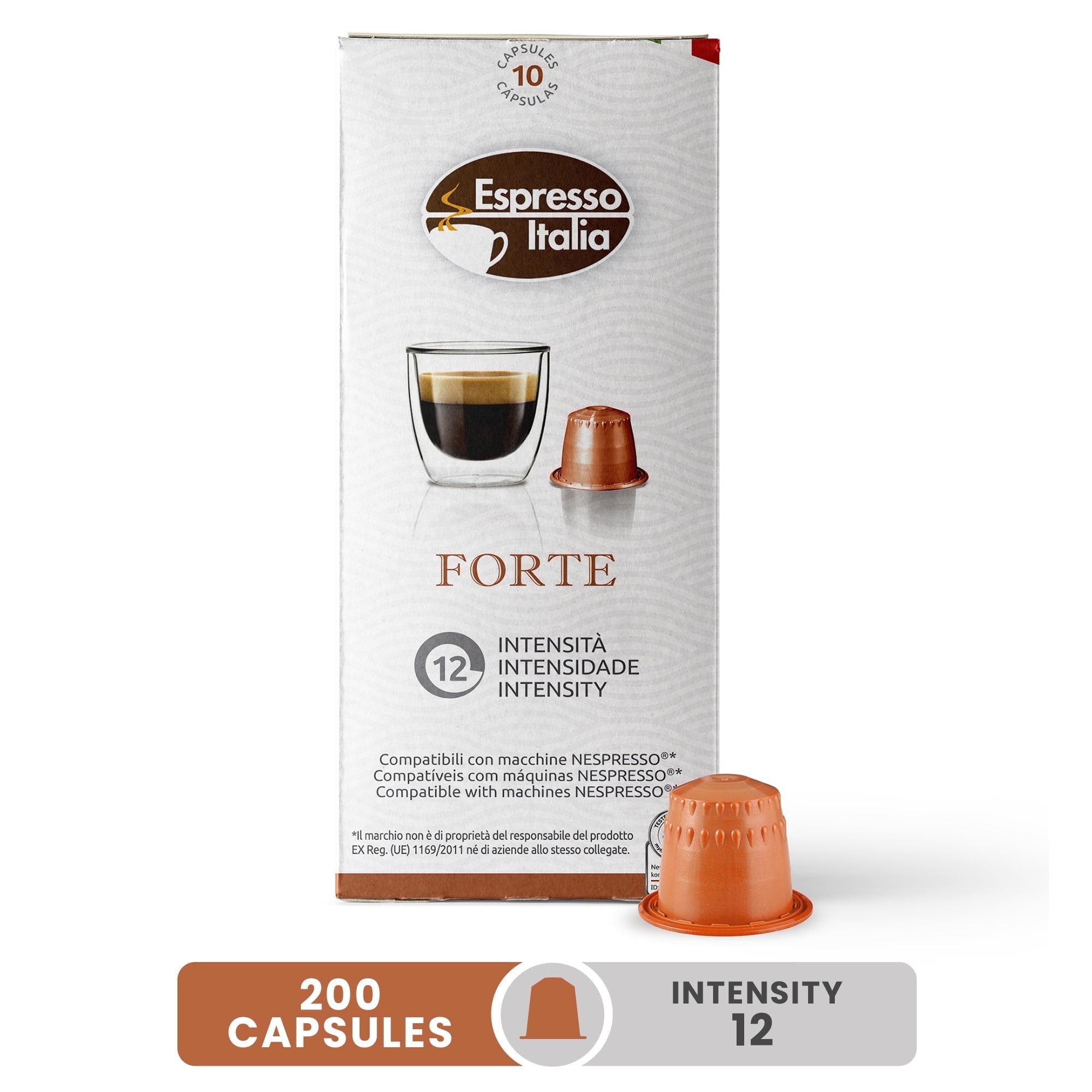 Espresso Italia Forte Blend Coffee Capsules, 200 Nespresso Compatible ...