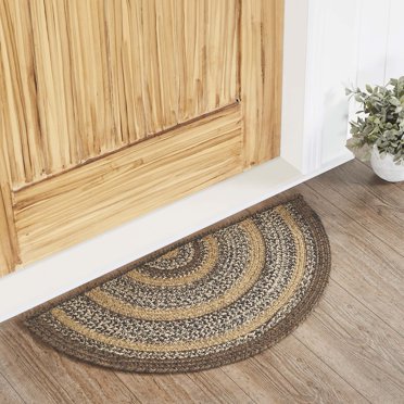 VHC Brands Kettle Grove Primitive Jute Black Striped Accent Rug ...
