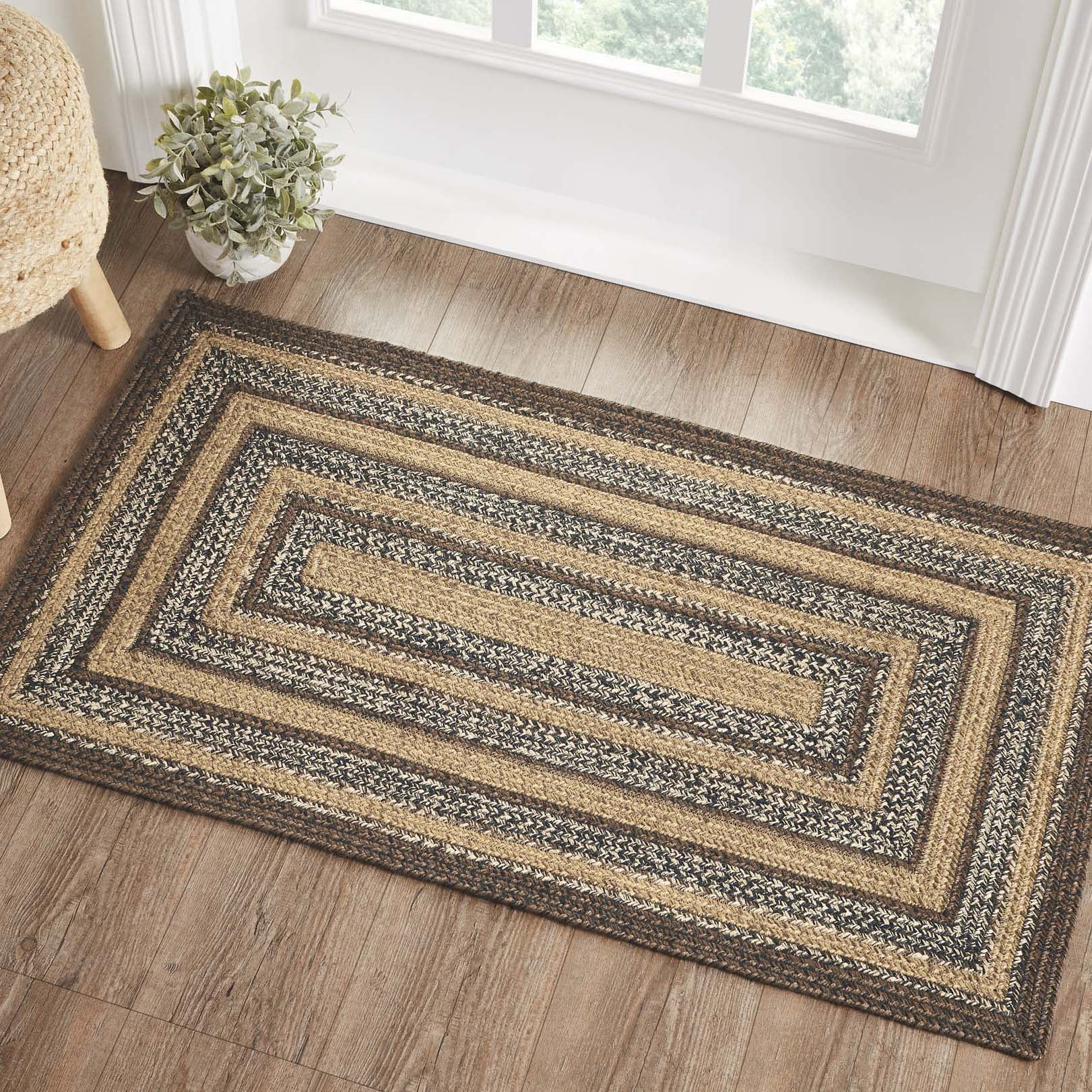 VHC Brands Espresso Rug with PVC Pad, Jute Blend, Rectangle, Brown ...
