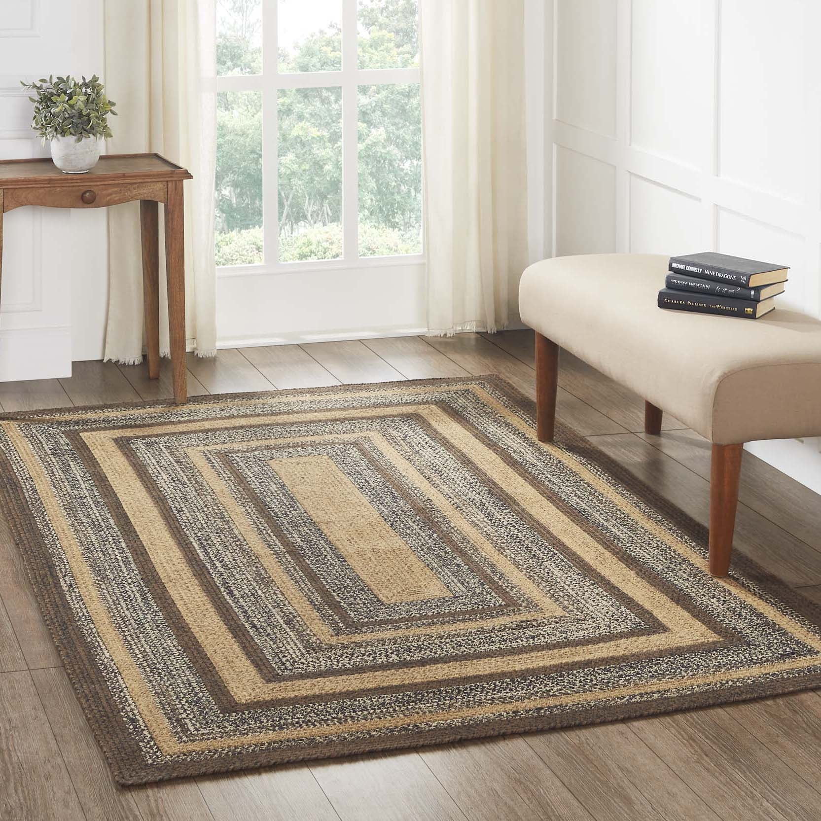 VHC Brands Espresso Rug with PVC Pad, Jute Blend, Rectangle, Brown ...
