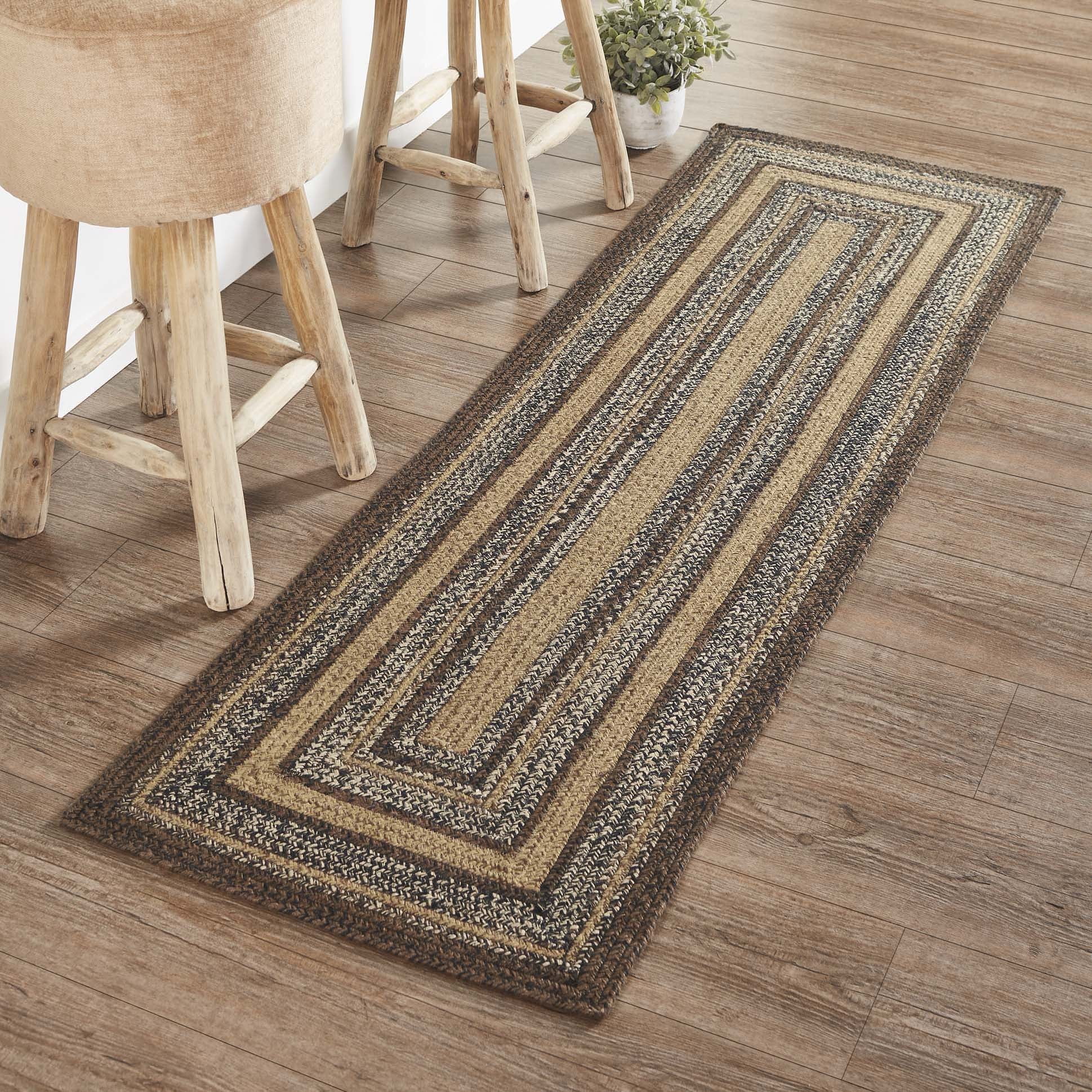 VHC Brands Espresso Rug Hall Runner with PVC Pad, Jute Blend, Rectangle ...