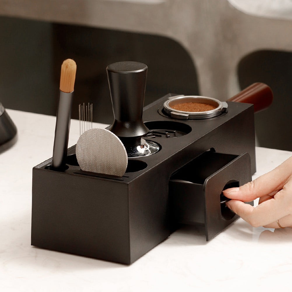 Espresso Knock Box & Tamping Station - Coffee Station Organizer fits 51 ...