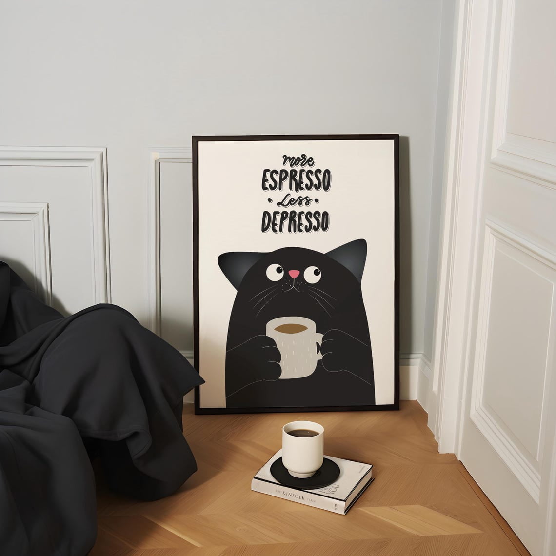 More Espresso Less Depresso Wall Art Funny Coffee Decor Coffee Station ...