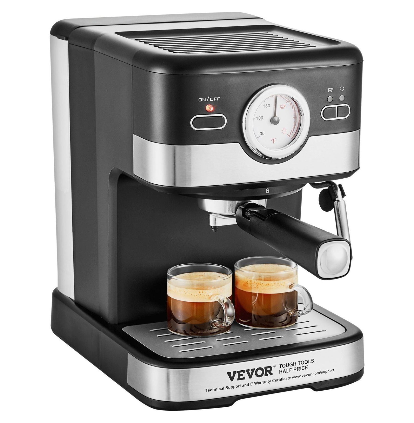 Espresso Machine, 15 Bar Semi-Automatic Espresso Maker with Milk ...