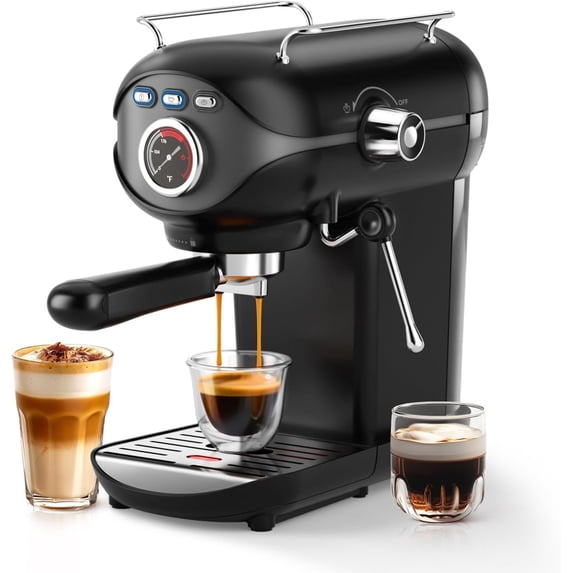 Espresso Machine, 20 BAR Pump Temperature Control, Compact Espresso ...