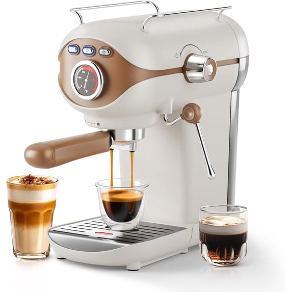 Espresso Machine, 20 BAR Pump Temperature Control, Compact Espresso ...
