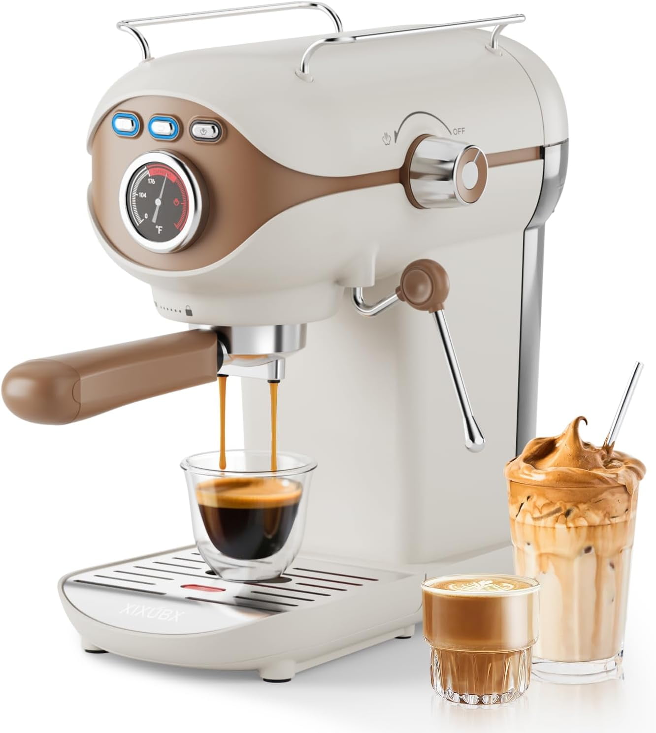 Espresso Machine, 20 BAR Pump Temperature Control, Compact Espresso ...