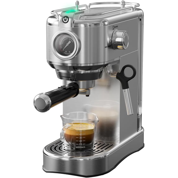 Espresso Machine 20 Bar, Compact Espresso Maker Stainless Steel 1450W ...