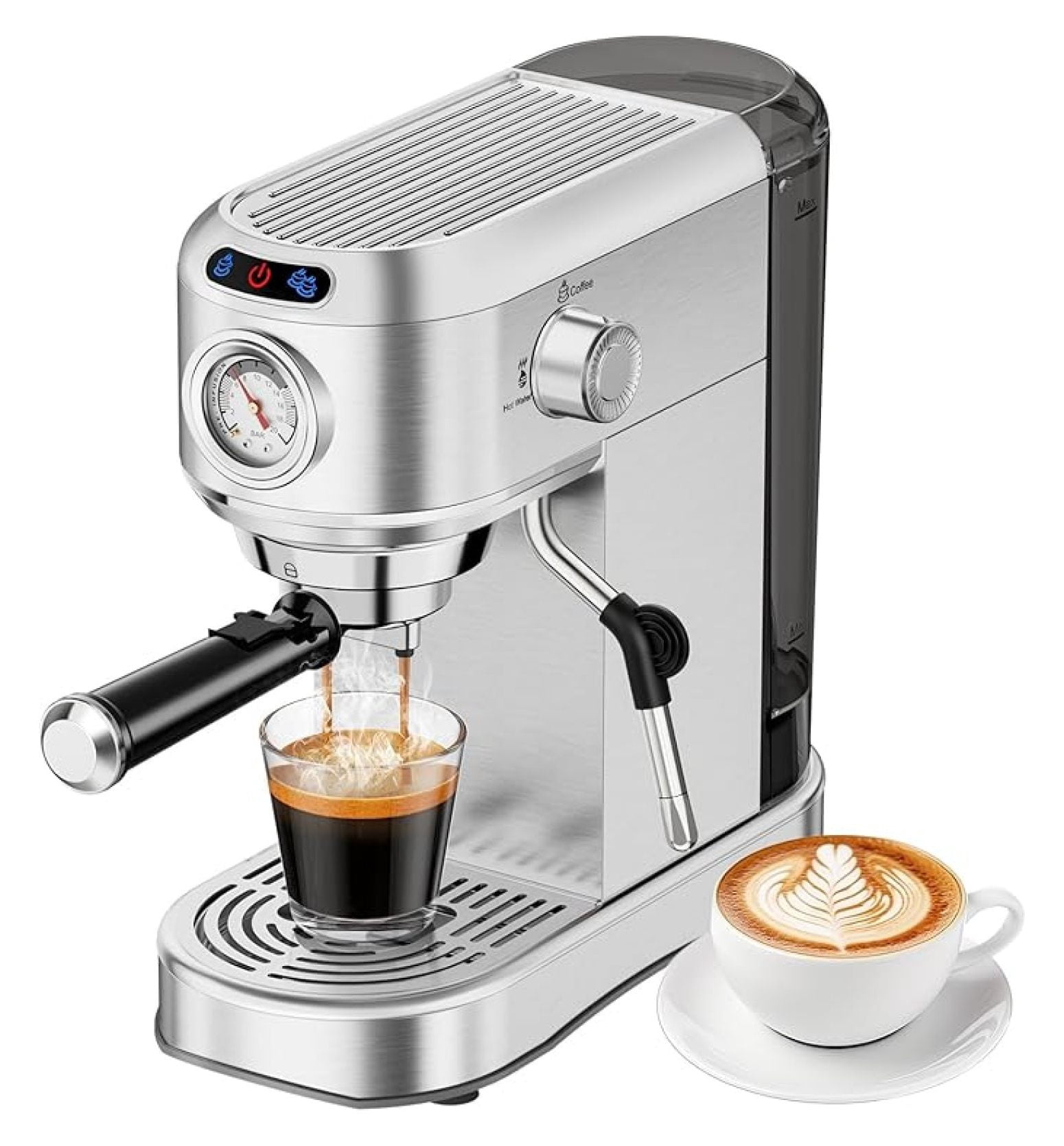 Espresso Machine 20 Bar, Compact Espresso Maker, Stainless Steel ...